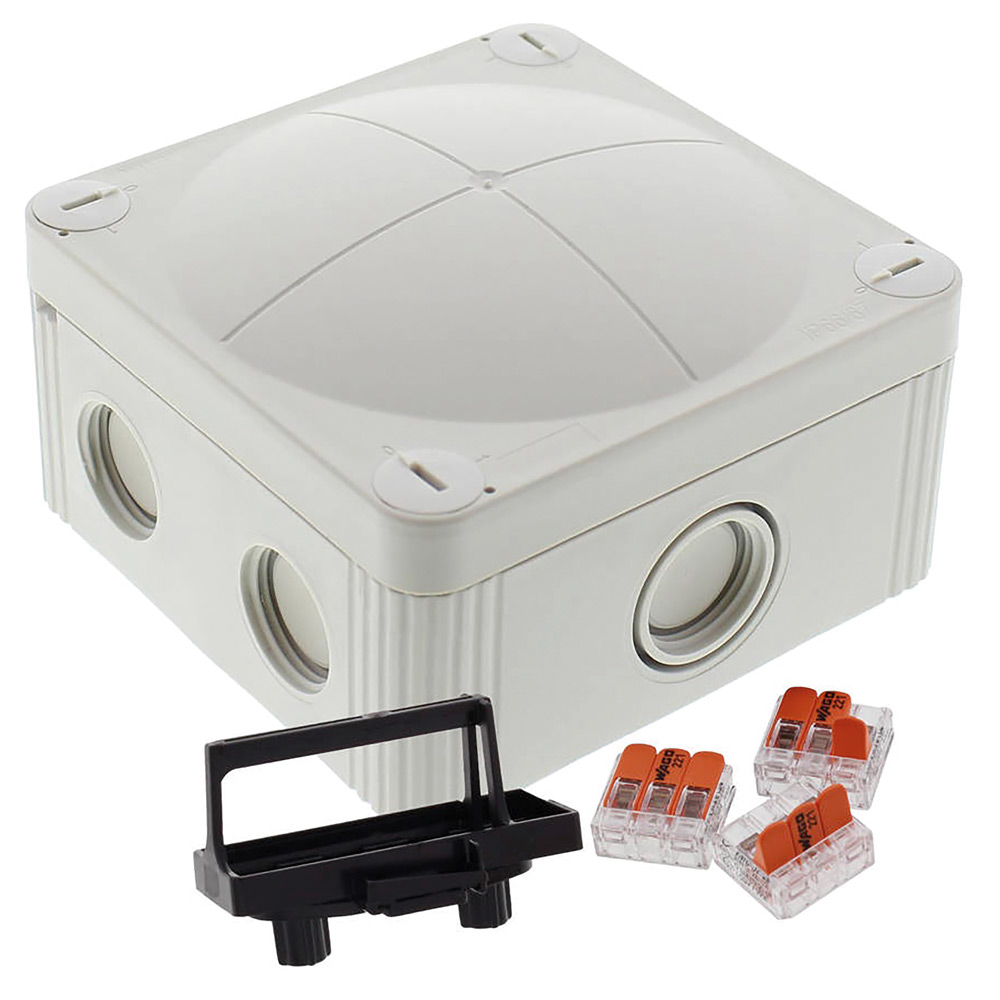 Avenue Combi Junction Box Wago Connectors Black | Medlocks.co.uk