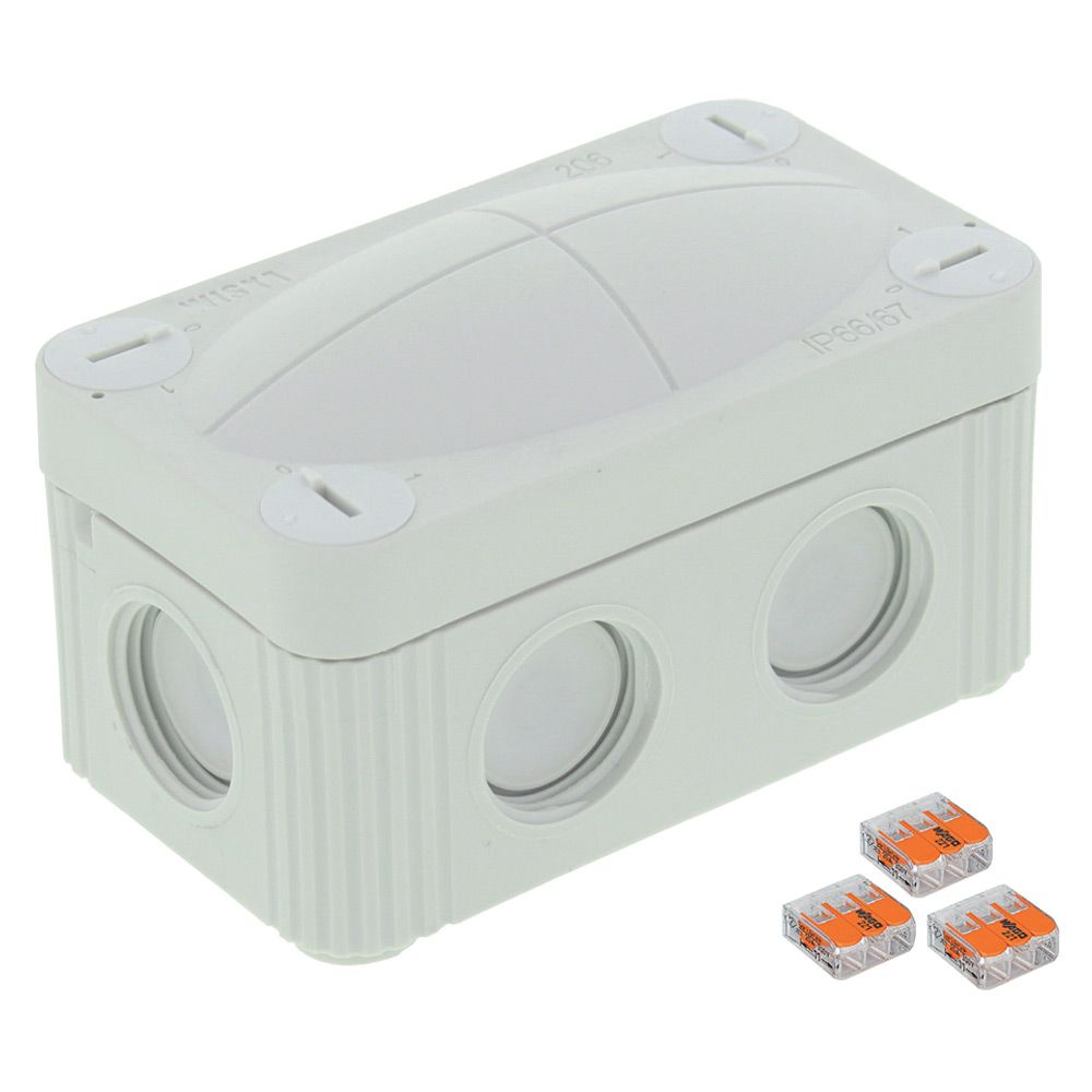 Avenue Combi Junction Box Wago Connectors Grey | Medlocks.co.uk
